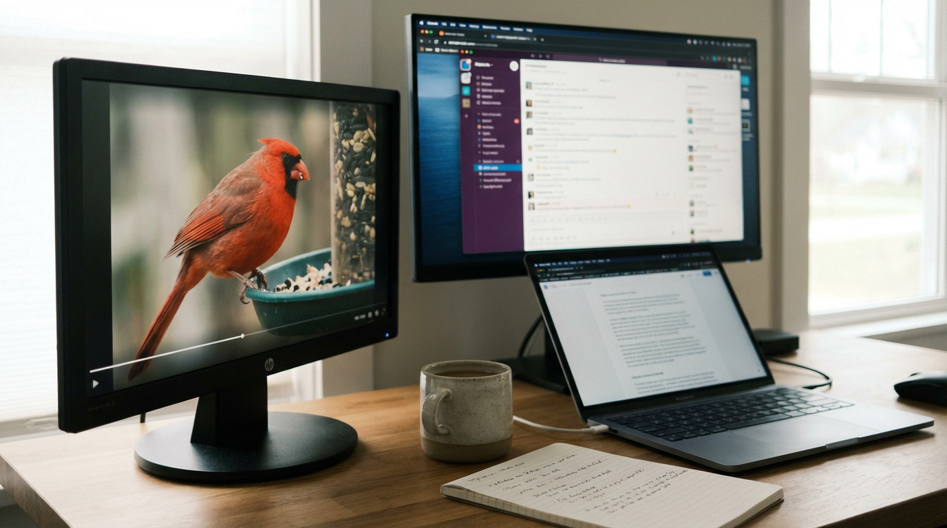 Bird Stream on Second Monitor for Office Focus – HUMBIRDY